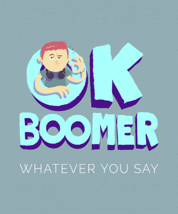 Placeit - T-Shirt Design Template with Boomer-Inspired Illustrations