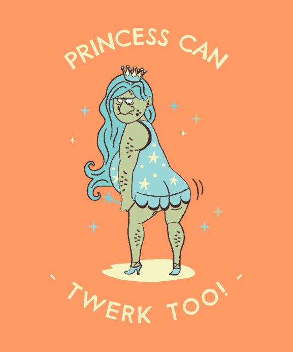 Placeit - T-Shirt Design Template with a Funny Gender Fluid Princess ...