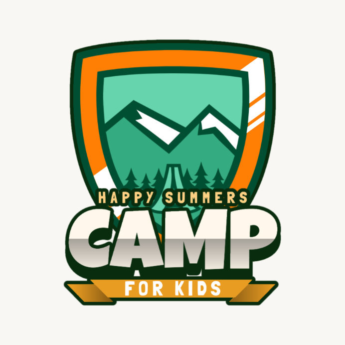 Placeit - Kids Camp Logo Maker Featuring a Mountain Landscape