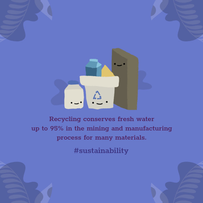Placeit - Instagram Post Template Featuring a Recycling Fact
