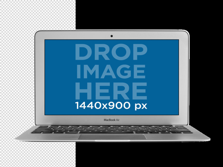 Placeit - Front View of Macbook Air Mockup Over a Transparent Background