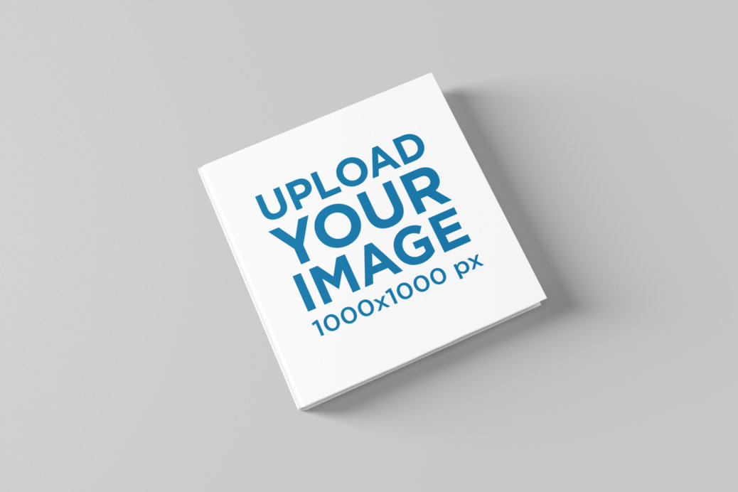 Placeit - Square Book Mockup with a Customizable Background