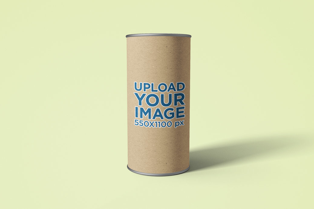 Placeit - Paper Tube Packaging Mockup with a Plain Color Background