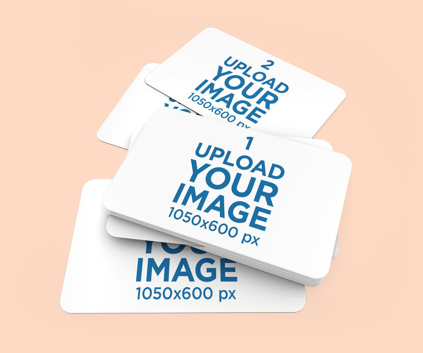 Placeit - Mockup of a Bunch of Business Cards with Customizable Background
