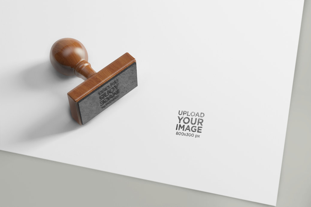 Placeit - Stamp Mockup Featuring the Lower Corner of a Paper