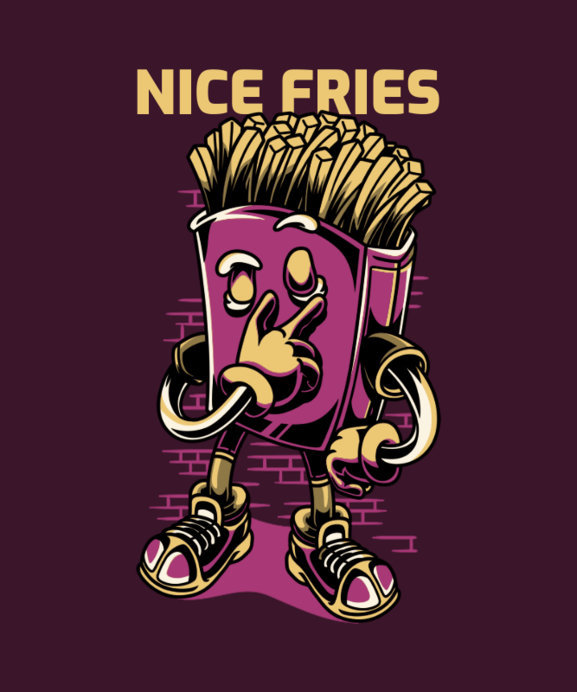 Placeit - T-Shirt Design Maker with a Fast Food Graphic