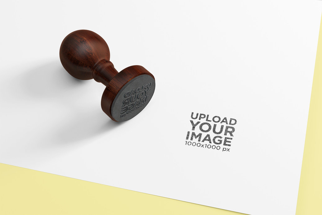 Placeit - Mockup of a Round Rubber Stamp