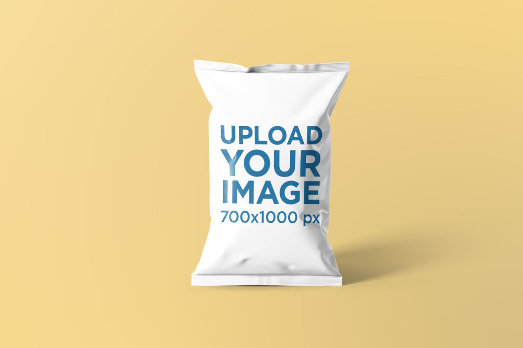 Placeit - Chips Bag Mockup Featuring a Solid Background