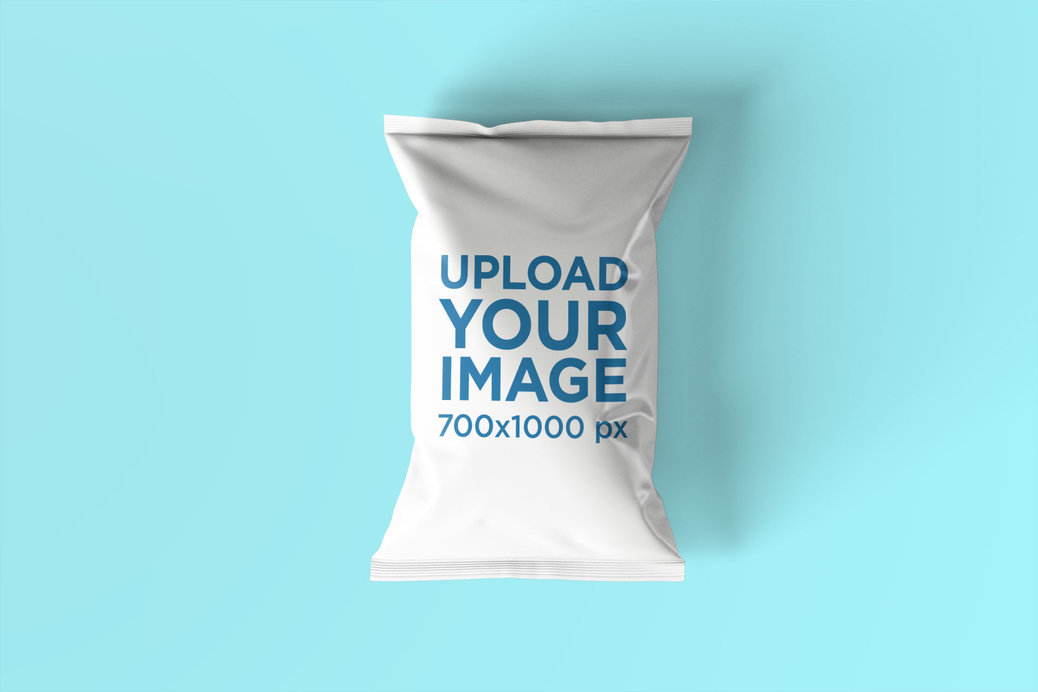Placeit - Chips Bag Mockup Featuring a Customizable Background