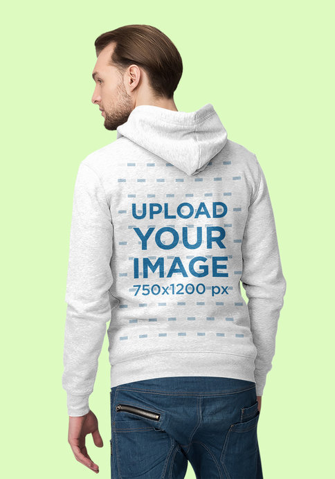Placeit - Back View Hoodie Mockup of a Man Posing at a Studio