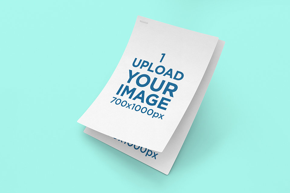 Placeit - Letterhead Mockup Featuring a Stapled Document Floating over ...