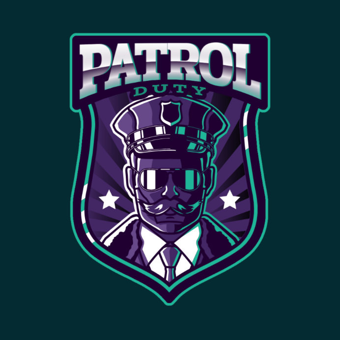 Placeit - Gaming Logo Template Featuring a Patrol Officer Cartoon
