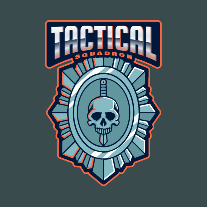 Placeit - Police Game Logo Generator Featuring a Badge with a Skull