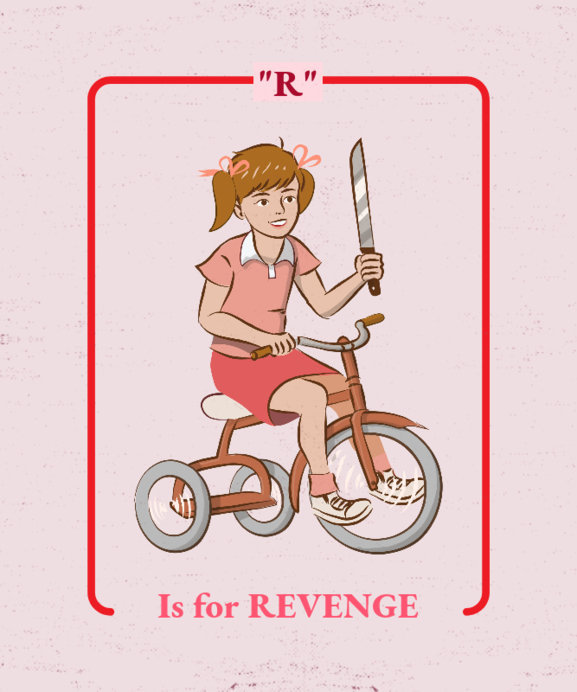 Placeit - Dark Humor T-Shirt Design Template with a Vindictive Girl