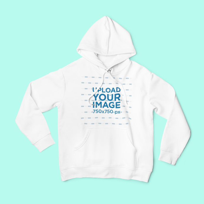 Placeit - Pullover Hoodie Mockup Placed on a Solid Surface