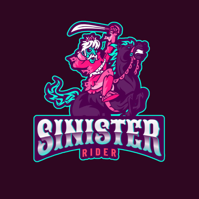 Placeit - Spooky Logo Maker for a Gaming Squad with an Evil Horseman