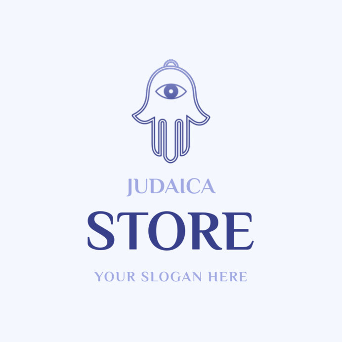 Placeit - Logo Template for a Judaica Store Featuring a Hamsa Graphic