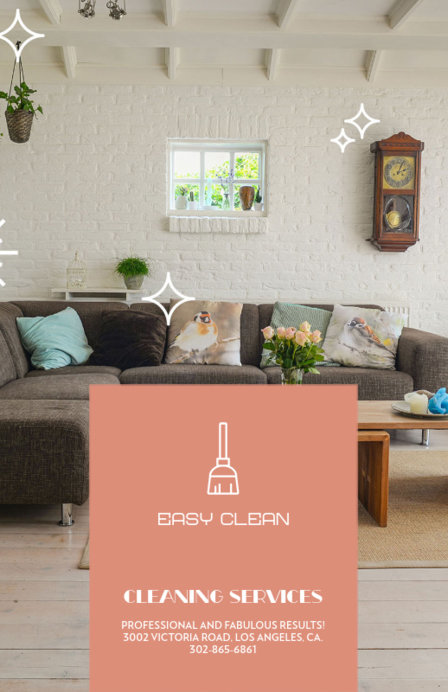 Placeit - Cleaning Services Flyer Creator with a Simple Broom Icon