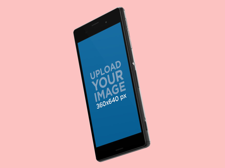 Placeit - Angled Android Mockup of Phone With Transparent Background