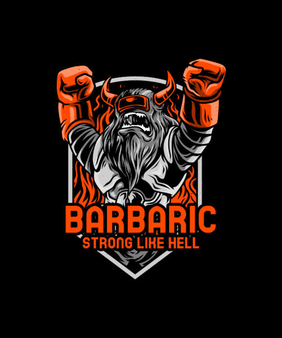 Placeit - Illustrated T-Shirt Design Template Featuring a Strong Beast ...