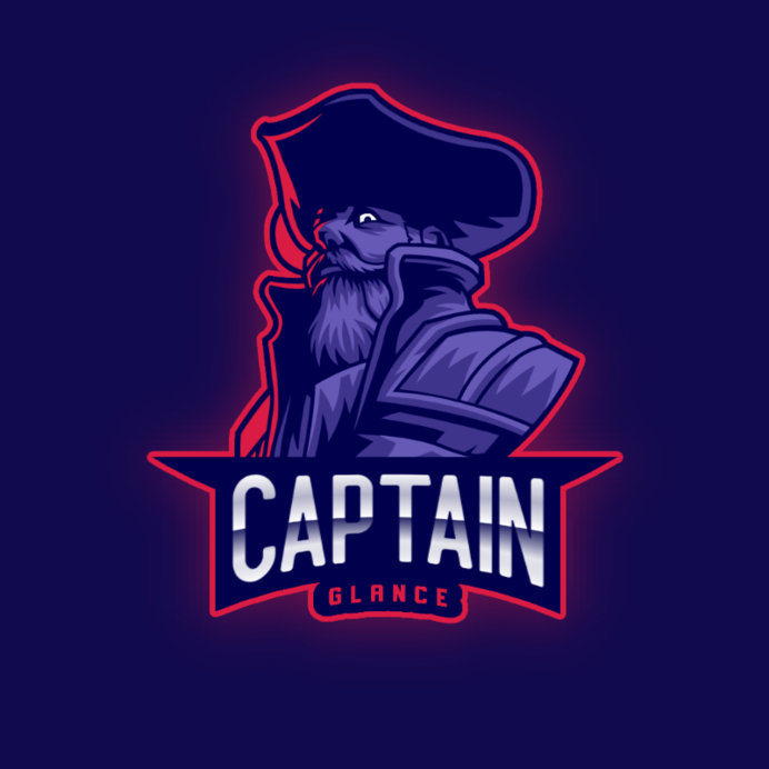 Placeit - Illustrated Gaming Logo Maker with a Tough Captain