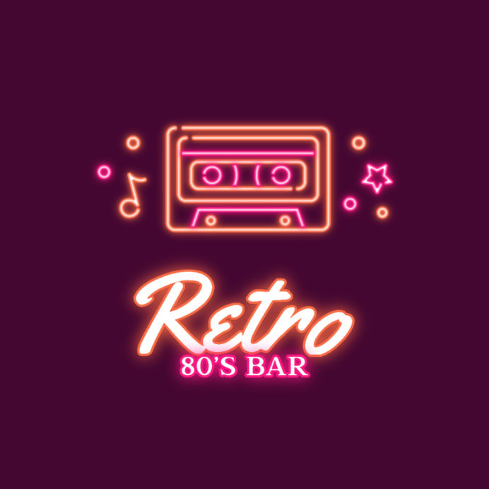 Placeit - Retro Neon Logo Maker for an 80s-Themed Bar