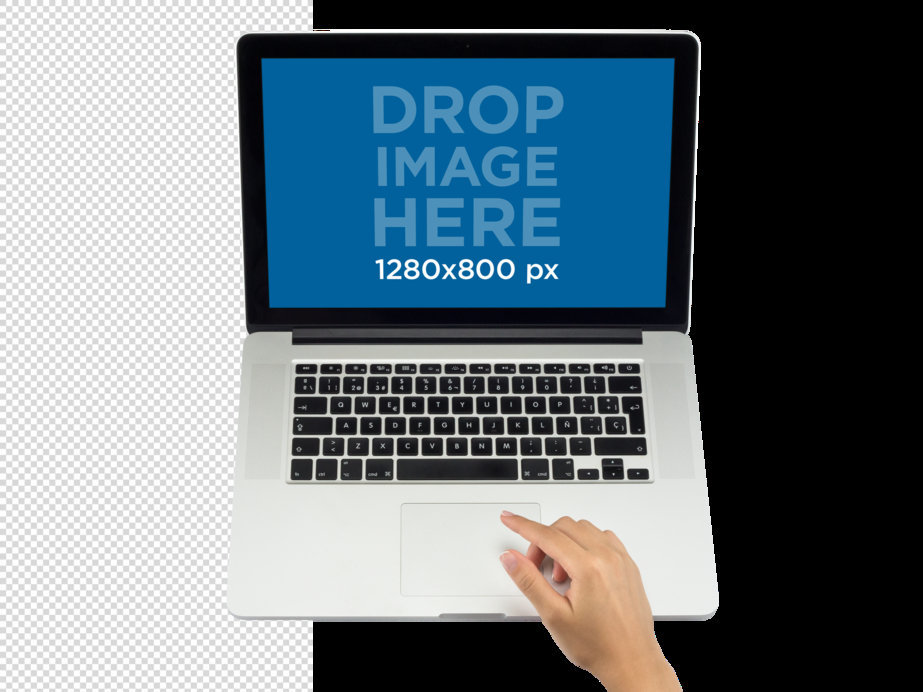 Placeit - Overhead Shot of Macbook Used by a Woman Mockup