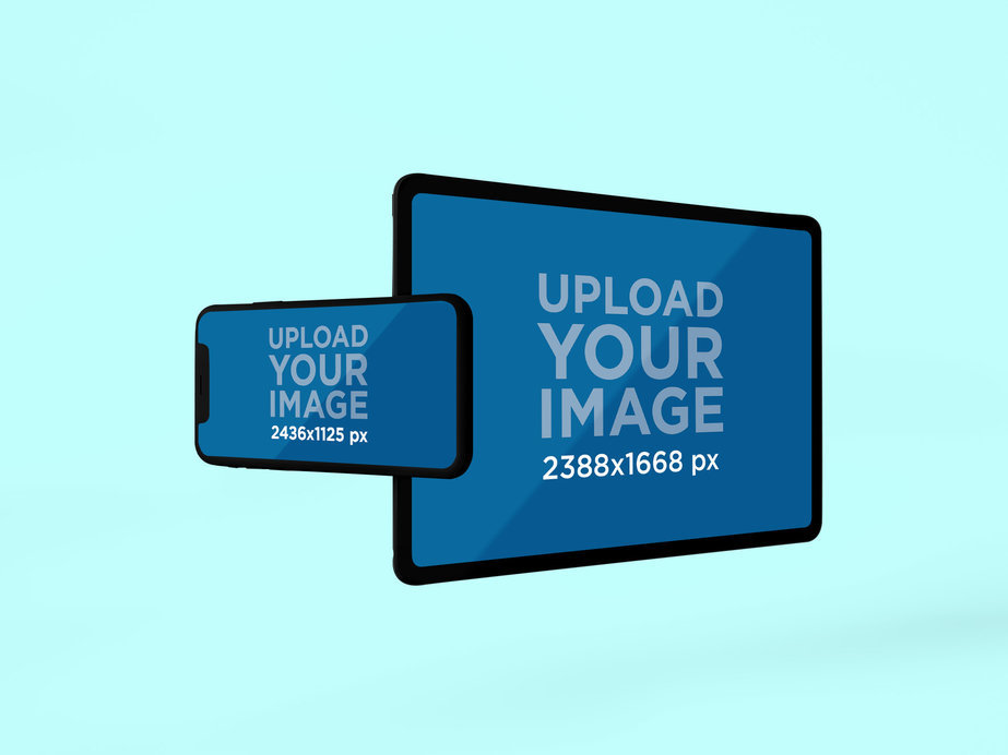Placeit - Responsive Mockup of an iPhone 11 Pro and an iPad Pro Both in ...