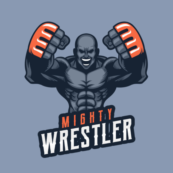 Placeit - Gaming Logo Template with an Aggressive Wrestler Character
