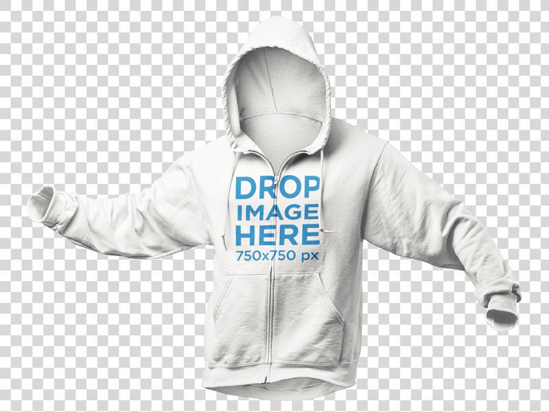Placeit - Invisible Model Hoodie Mockup Over a Null Background