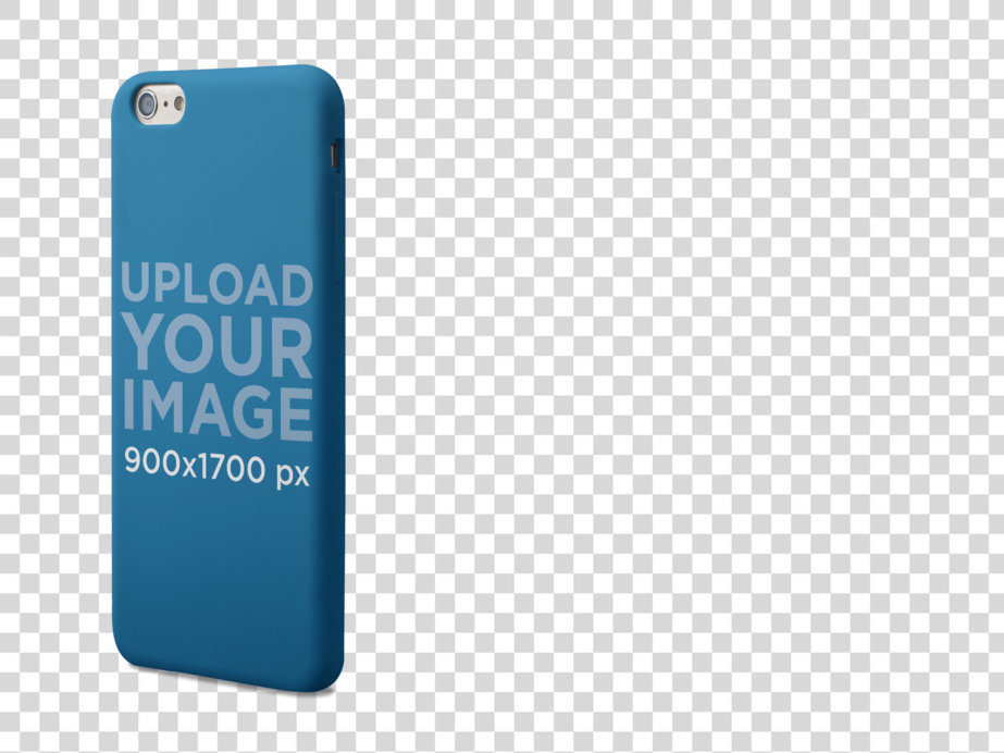 Placeit - Standing iPhone Case Mockup Over a Transparent Background