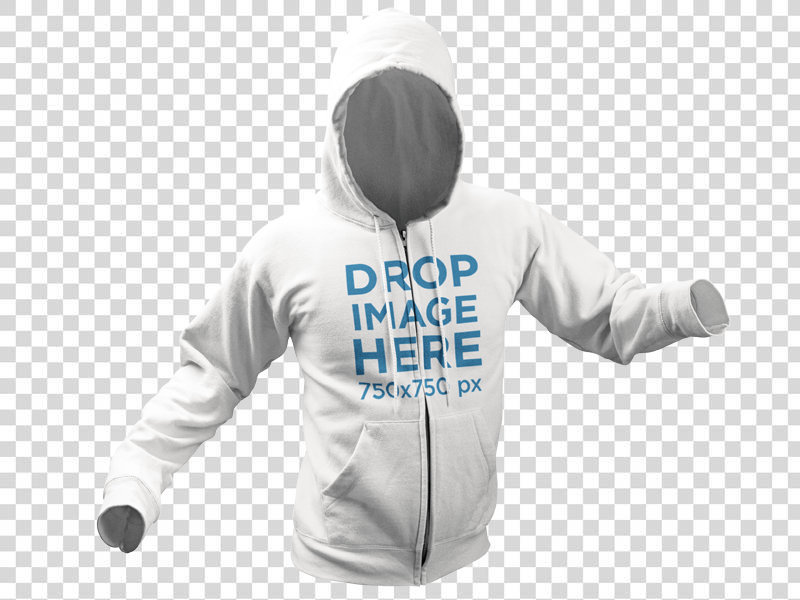 Placeit - Hoodie Invisible Model Mockup Over a Transparent Background