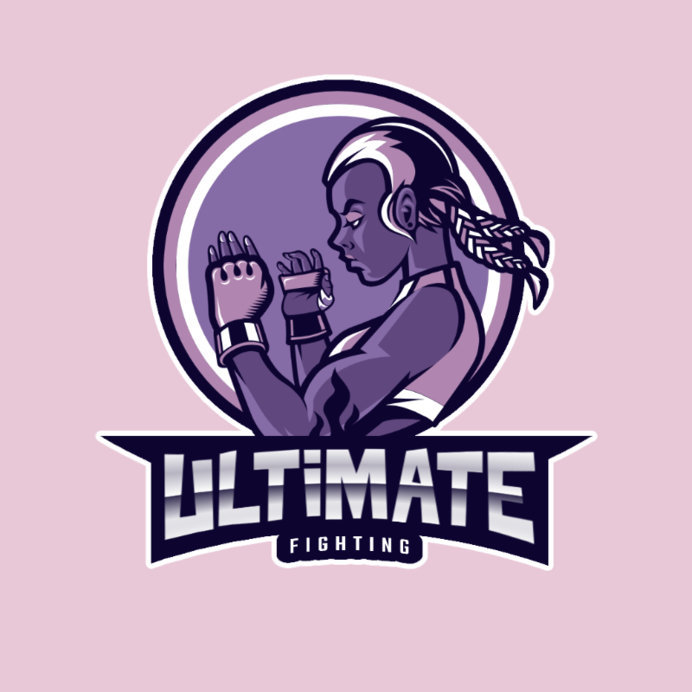 Placeit - MMA Logo Template Featuring a Female Fighter Clipart