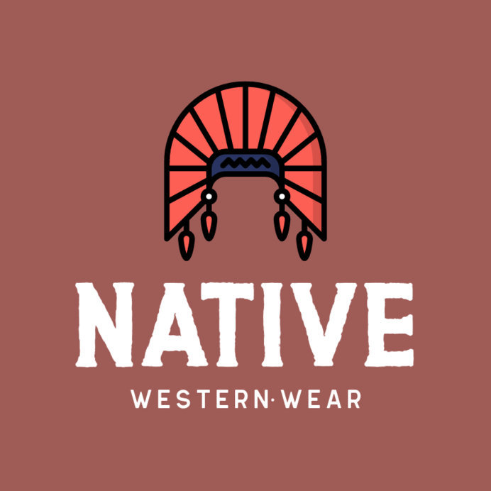 Placeit - Western Clothing Brand Logo Creator with a Headdress Icon
