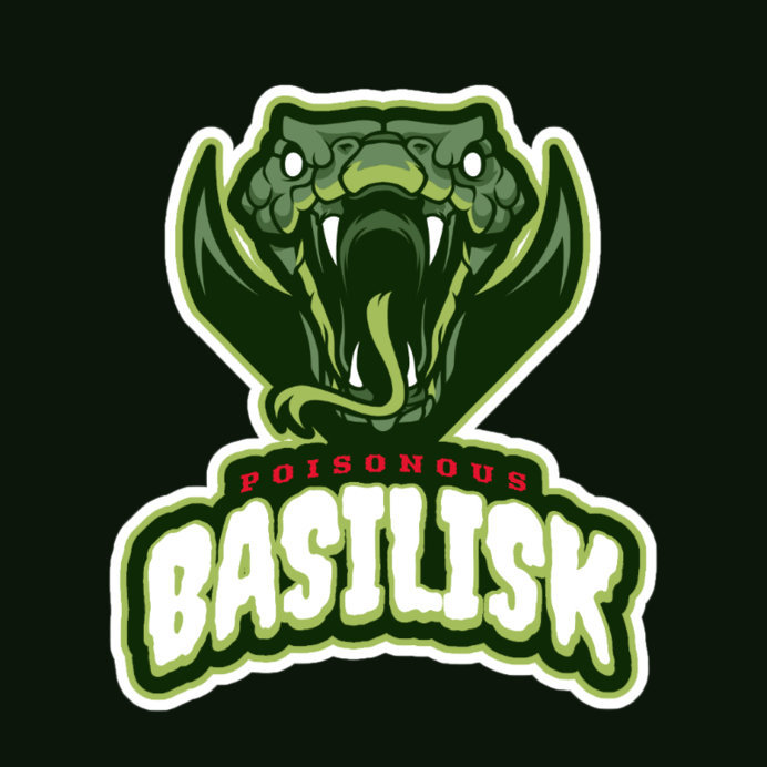 Placeit - Sports Logo Maker Featuring an Aggressive Basilisk Illustration