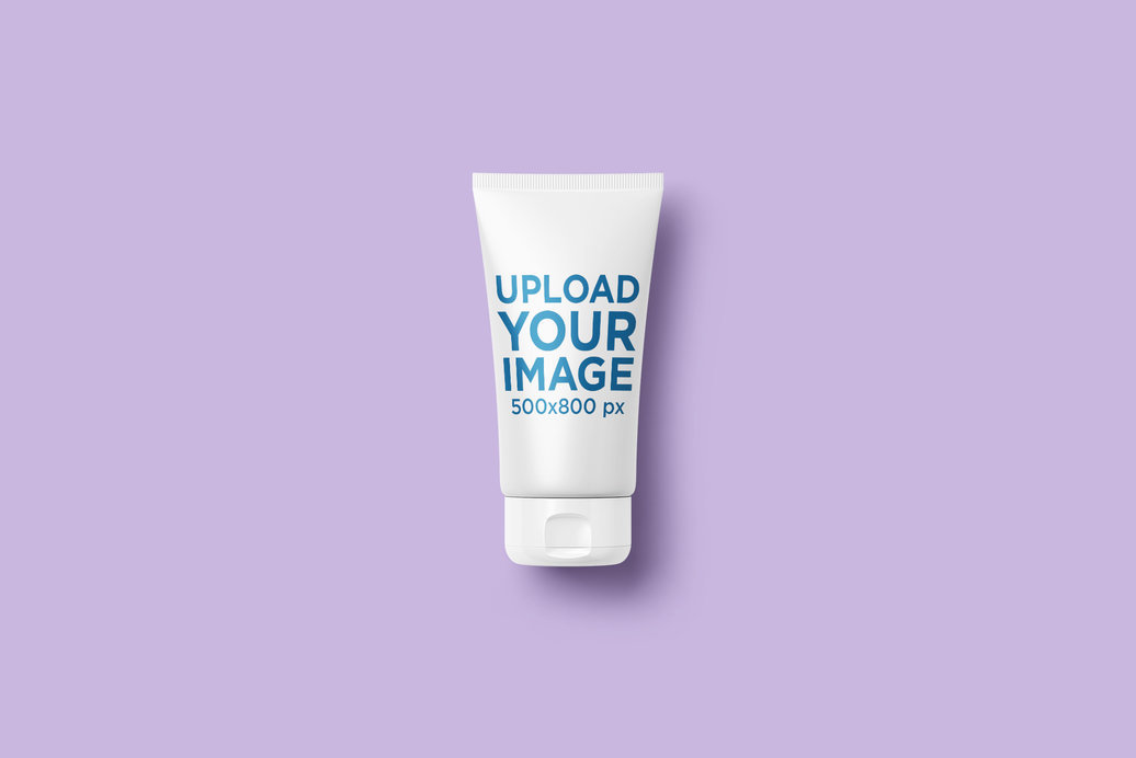 Placeit - Cosmetic Tube Mockup Featuring a Customizable Solid Background