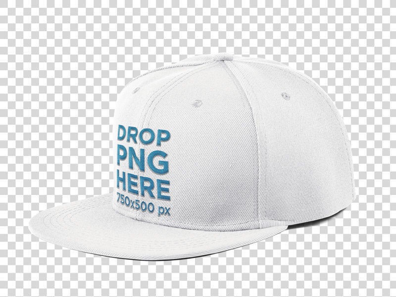 Placeit - Side View of a Snapback Hat Mockup