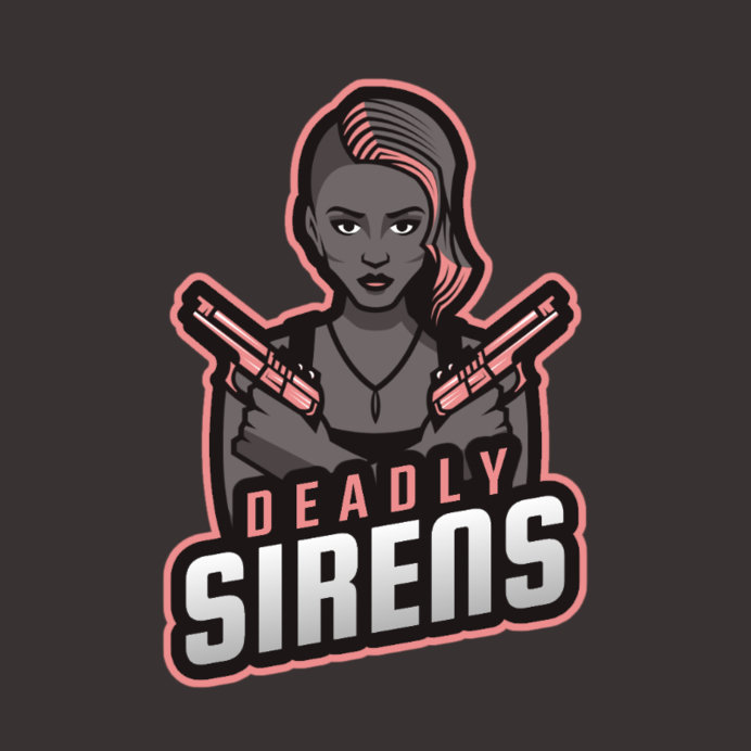 Placeit - Free Fire-Inspired Logo Maker Featuring an Armed Woman Character