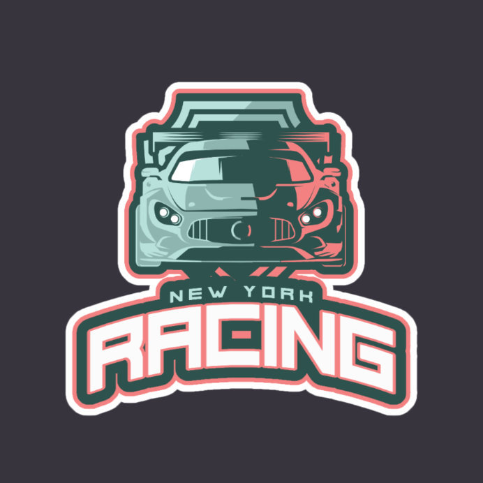 Placeit - Gaming Logo Maker Featuring a Racing Car Illustration