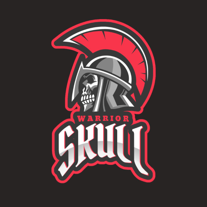 Placeit - Illustrated Gaming Logo Template Featuring a Skull with a ...