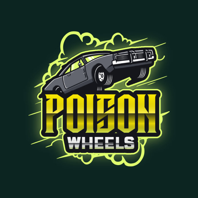 Placeit - Gaming Logo Maker Featuring a Racing Muscle Car Graphic