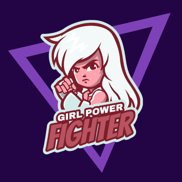 Placeit - Gaming Logo Maker Featuring a Female Fighter Character