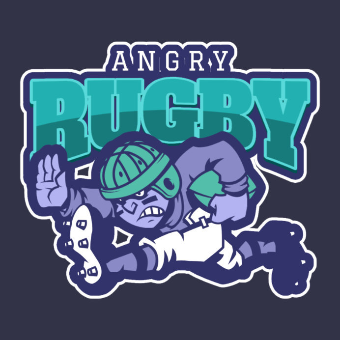 Placeit - Sports Logo Generator Featuring an Angry Rugby Player
