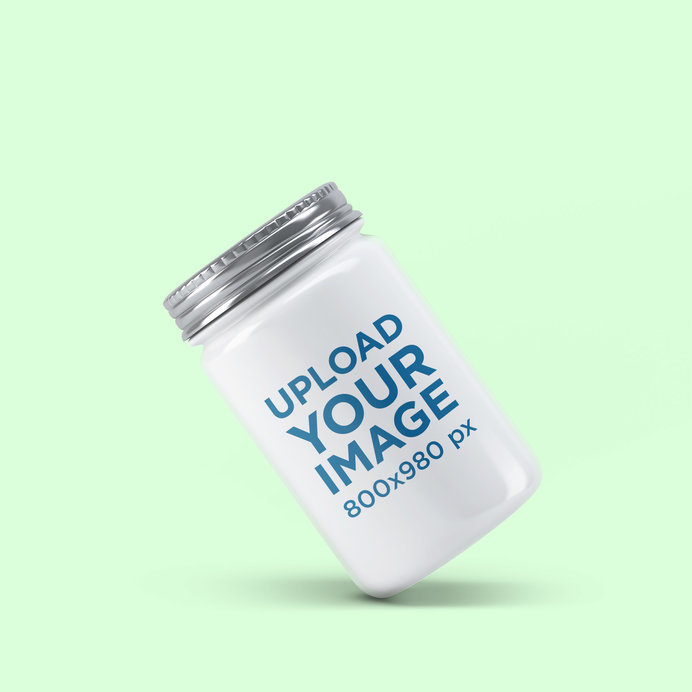 Placeit - Jar Mockup Featuring a Customizable Background