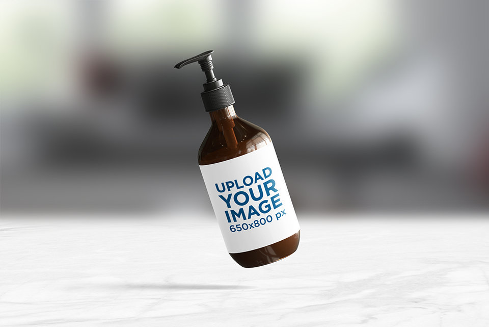 Placeit - Mockup of a Soap Dispenser Floating