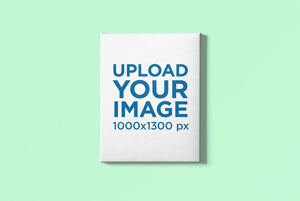Placeit - Canvas Art Mockup Featuring a Plain Color Background