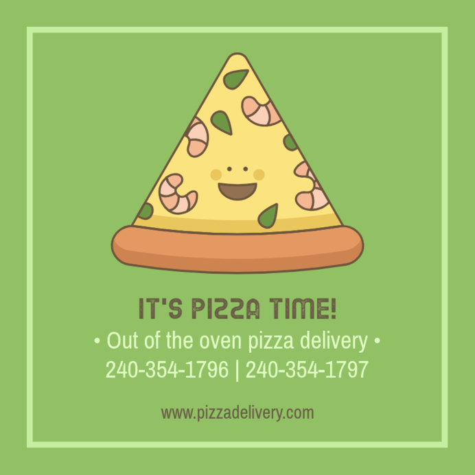 Placeit - Facebook Post Template Featuring a Happy Pizza Slice Character