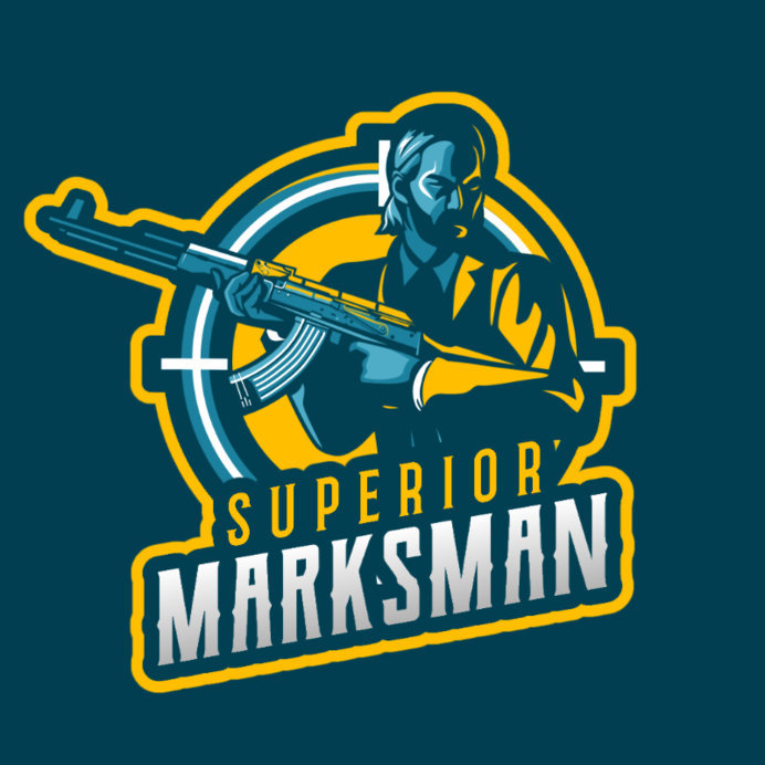 Placeit - Logo Maker Featuring a Movie-Based Character with a Rifle