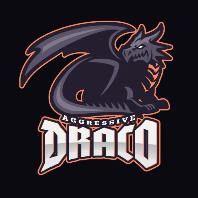 Placeit - Gaming Logo Maker Featuring an Aggressive Dark Dragon
