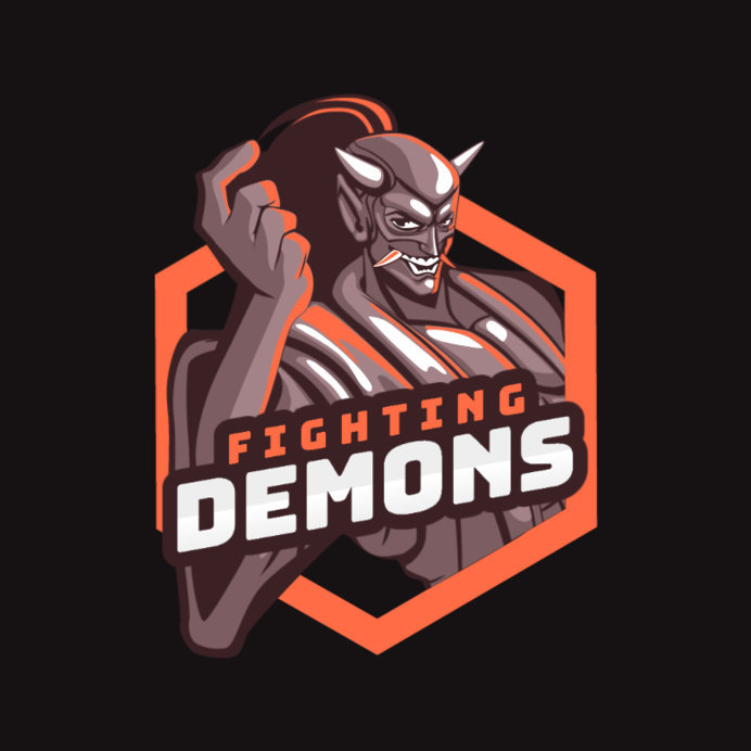 Placeit - Illustrated Gaming Logo Creator with a Fighting Demon